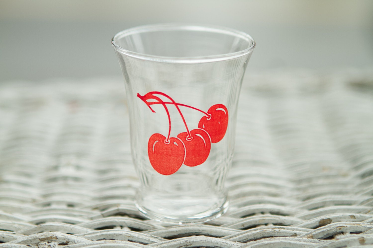 Cherry Shot Glass 1960’s by Libbey. Juice Glass with three cherries ...