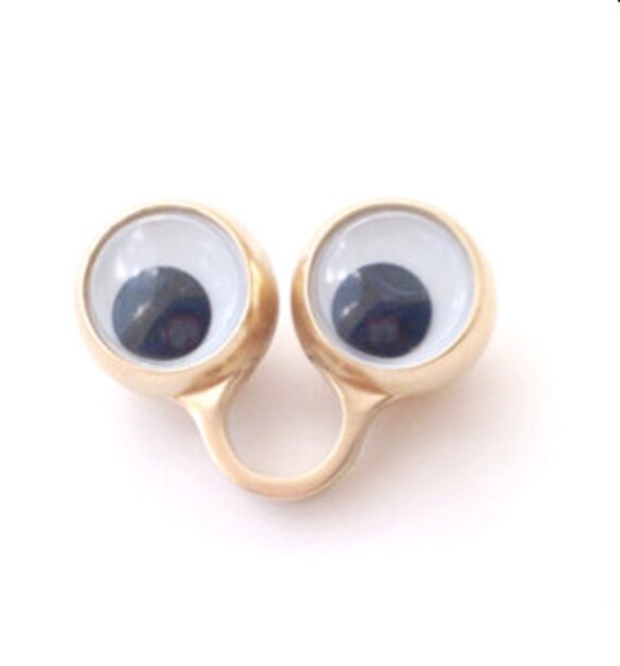 Googly Eye Ring brass