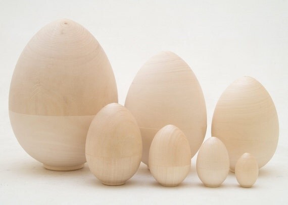 Blank Matryoshka Easter Egg Nesting Doll Bare Wood Russian
