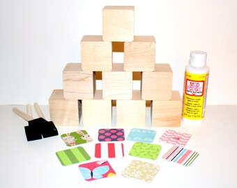 DIY Wood Baby Blocks Baby Shower Craft by Nurserytimeblocks