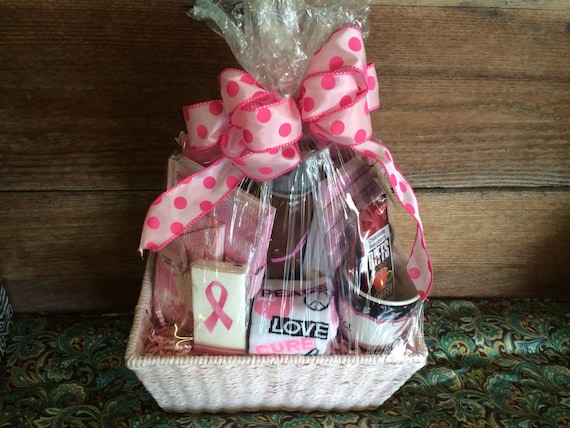 Breast Cancer Gift Basket by BasketsAndWreaths on Etsy