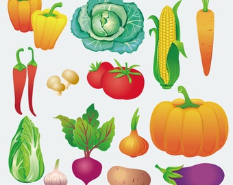 Popular items for vegetables clipart on Etsy