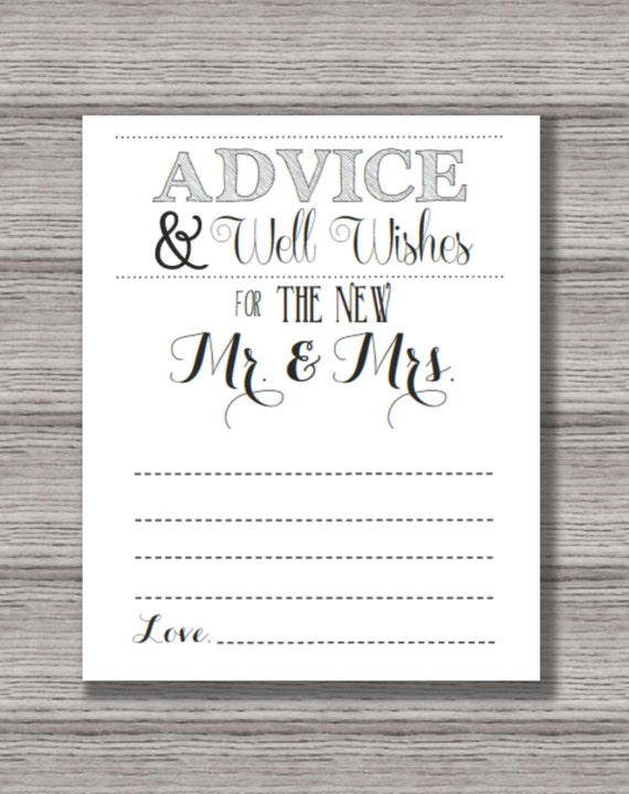 Wedding Advice Well Wishes For New Mr And Mrs Set Of 15 Cards