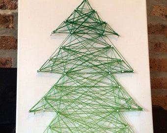 Christmas Tree Ombre String Art