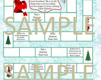 Printable Elf on the Shelf Christmas Cheer Board Game Party Activity
