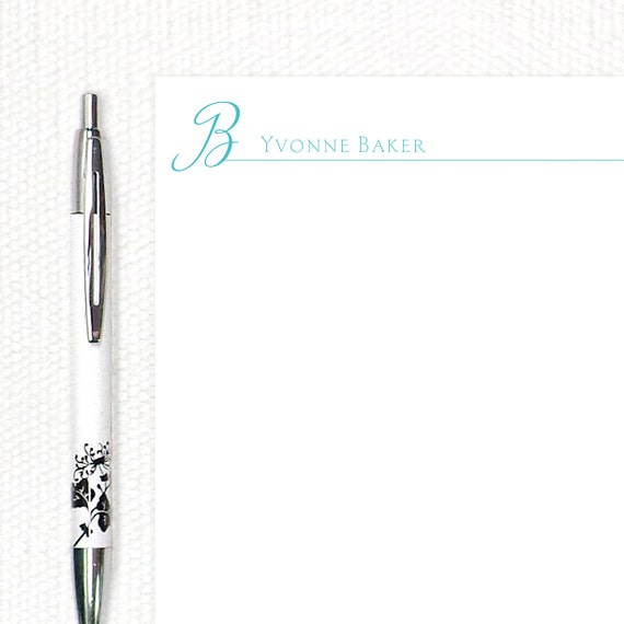 personalized notePAD CURSIVE INITIAL monogram by naomilynn