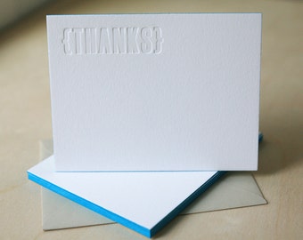 Letterpress Edge Painted Notecards Grazie Italian by FoglioPress