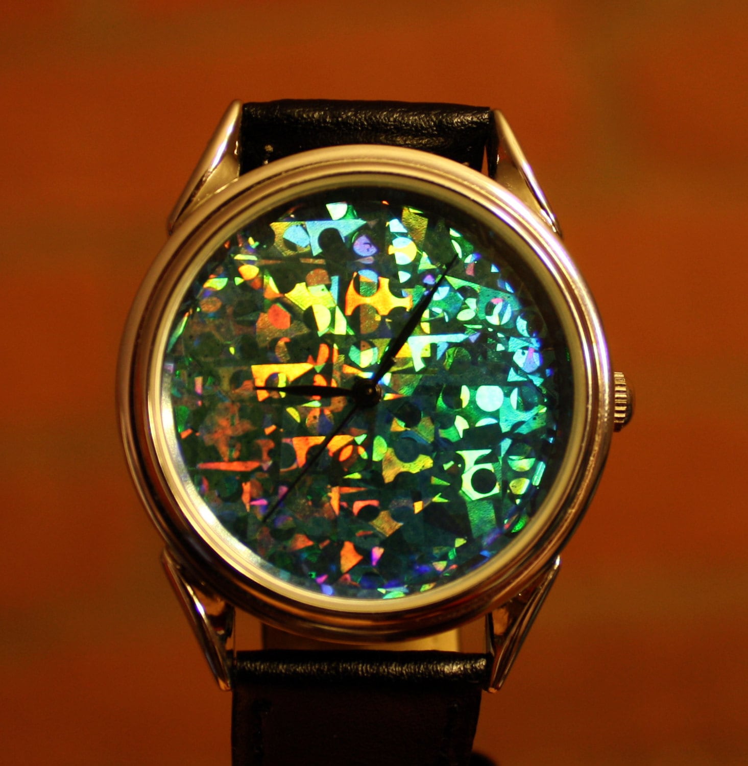 Watch hologram quartz watch mens watches by ClockworkUniverse