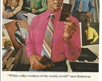 1968 Hathaway Shirts Advertisement 60s Mens Fashion Pink Eye Patch ...
