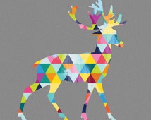 Popular items for geometric stag on Etsy