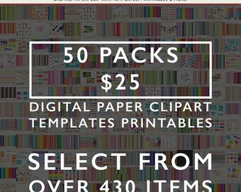 20% OFF SALE MEGA Value - Purchase 50 for 25 - Digital Scrapbook Paper ...