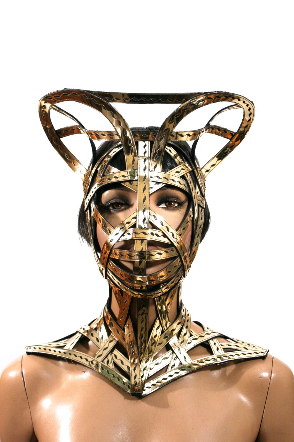 meccano gold cage mask helmet modern warrior helmet scifi