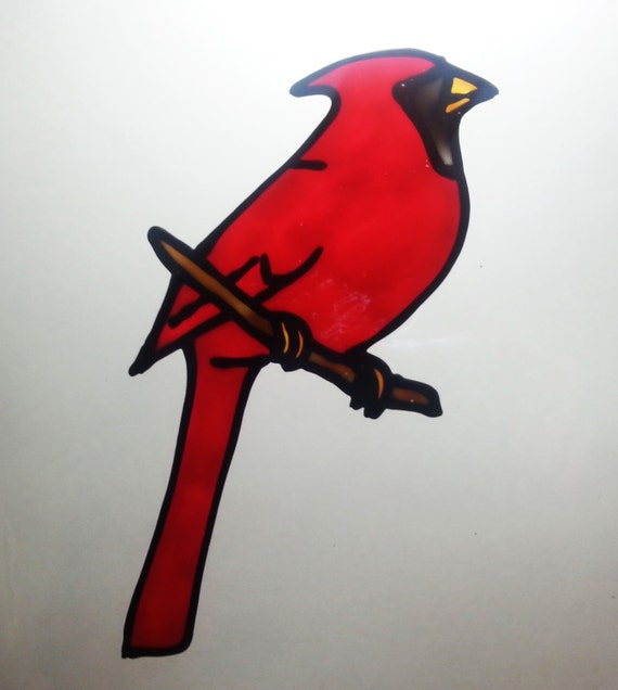 CARDINAL Window Cling Decal Sticker 7 1/4 x 5