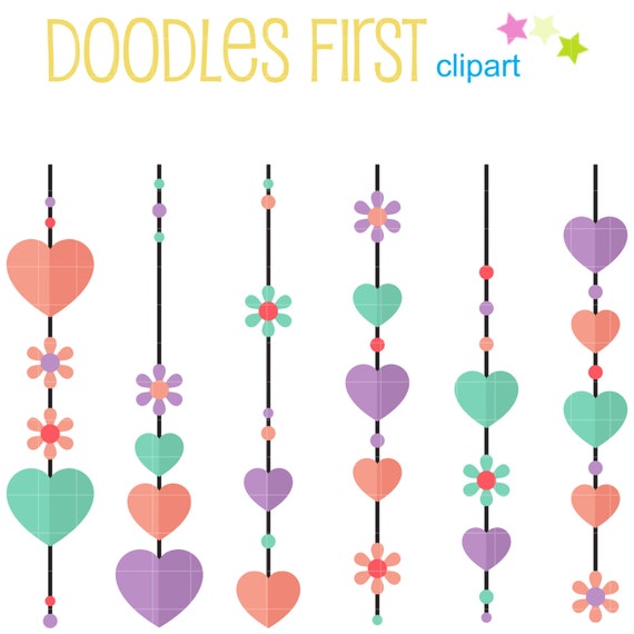 Heart Strings Clip Art for Scrapbooking Card Making Cupcake