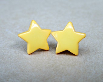 Yellow star buttons | Etsy