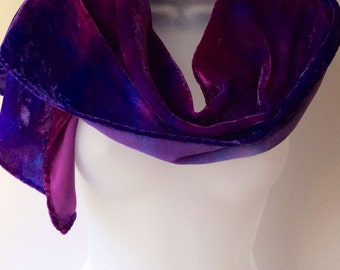 Purple velvet scarf | Etsy