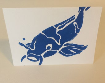 Fish linocut | Etsy