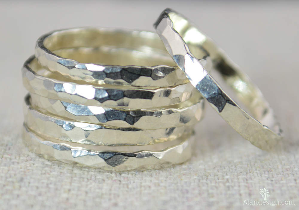 Thick Silver Stackable Rings Pure Silver Simple Silver