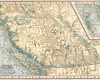 Vintage canada map | Etsy