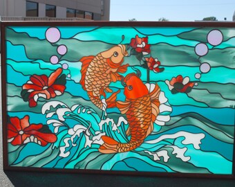 Stained glass koi | Etsy