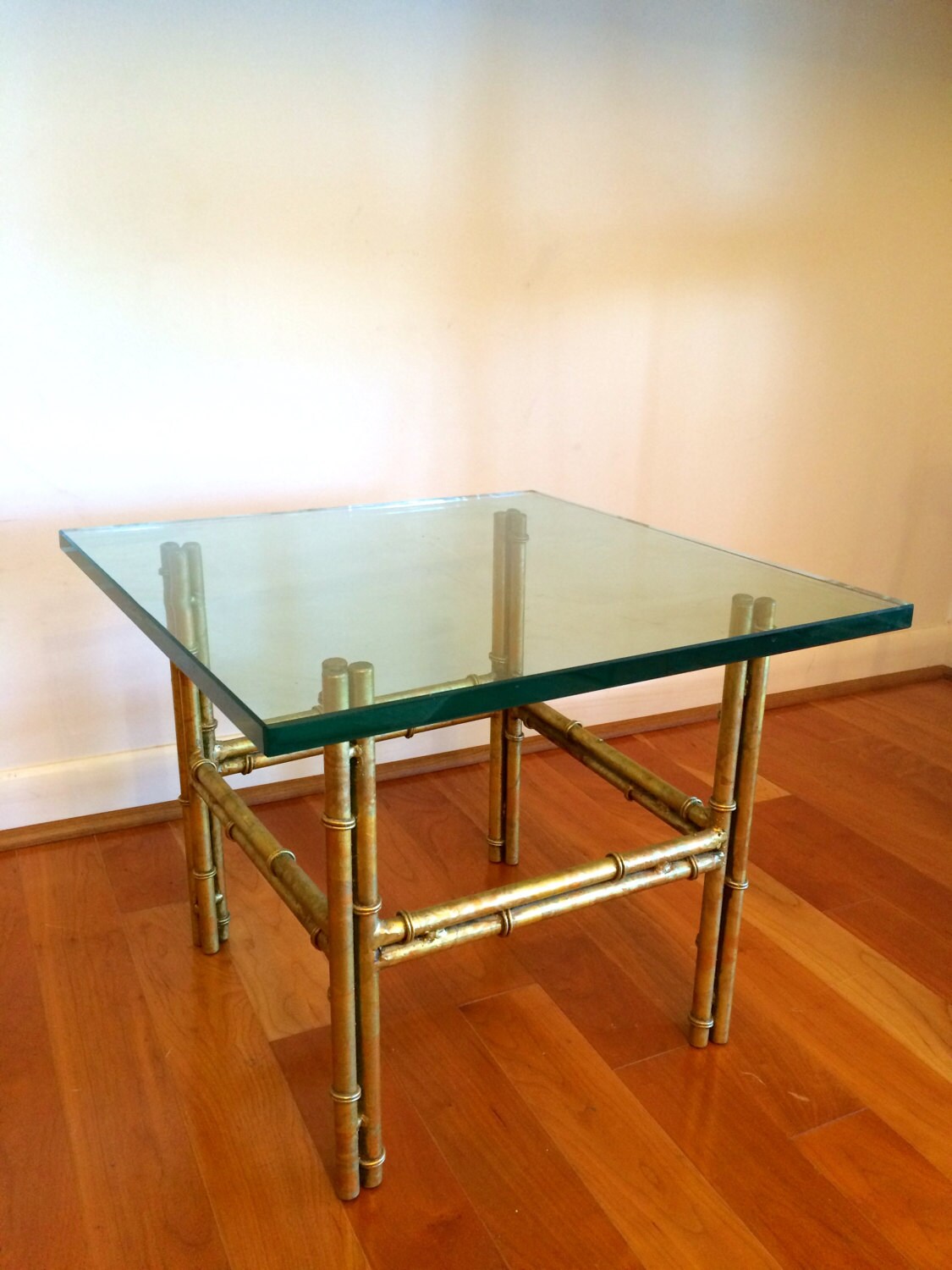 Mid Century Regency Italian Gold Gilt Metal and Glass Table – Haute Juice
