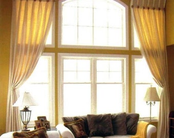 Gathered Tab Top Curtain Panel CUSTOM your fabricmy