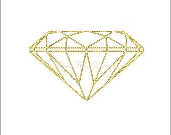 Diamond Applique Embroidery Design Geomatric Diamond Machine