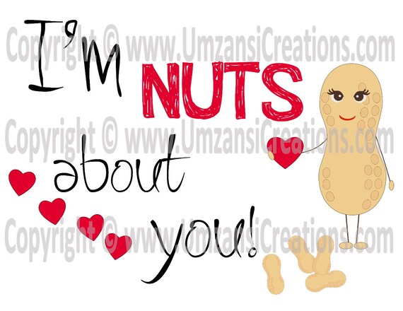 I'm nuts about you valentines love peanut diy Iron