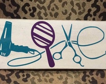 Personalized Love Hair Tools Sign, Beautician Decor, Hairstylist Sign ...