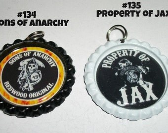 Sons of Anarchy JaX 1" Bottle Cap necklace or Key Ring