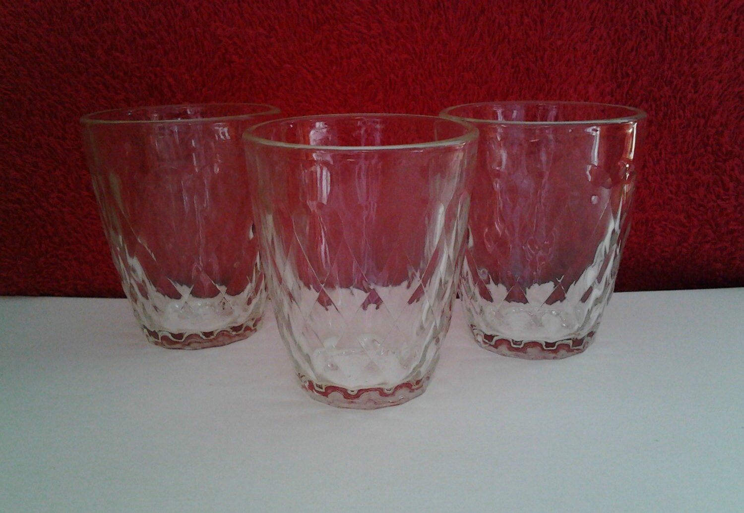 Vintage Soviet set of 3 glasses (openwork glass) — 100 ml. / USSR ...