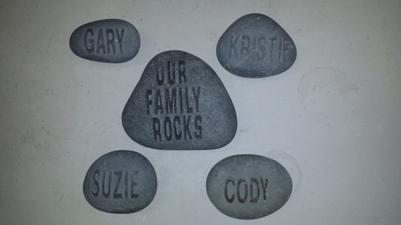 Our Family Rocks 4 Custom Name Rocks and 1 Our Family Rocks