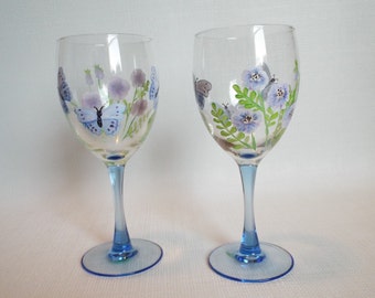 Spring wine glass | Etsy