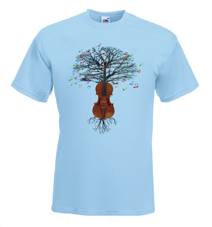 Violin T-shirt Musical Violin Tree fiddle Violinist by catbatart