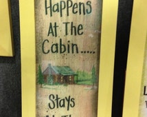 Popular items for rustic cabin signs on Etsy