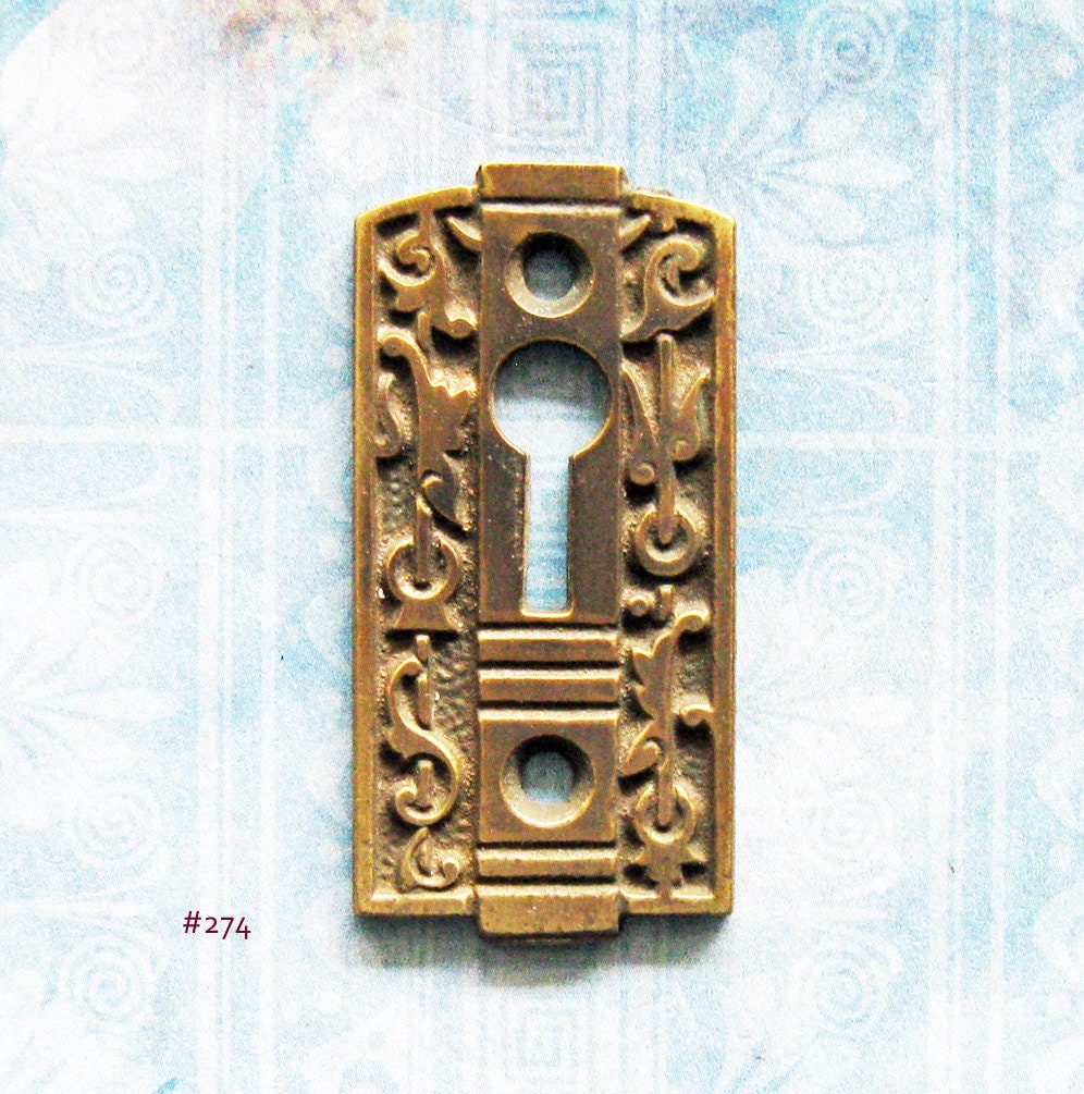 Eastlake Brass Gothic Keyhole Escutcheon Antique Victorian Key Plate ...