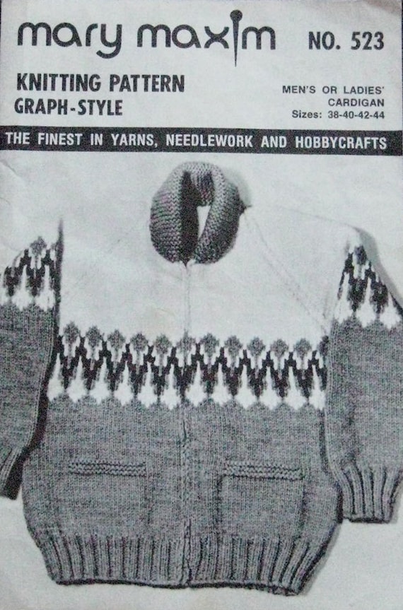 Mary Maxim Graph Knitting Cardigan Pattern