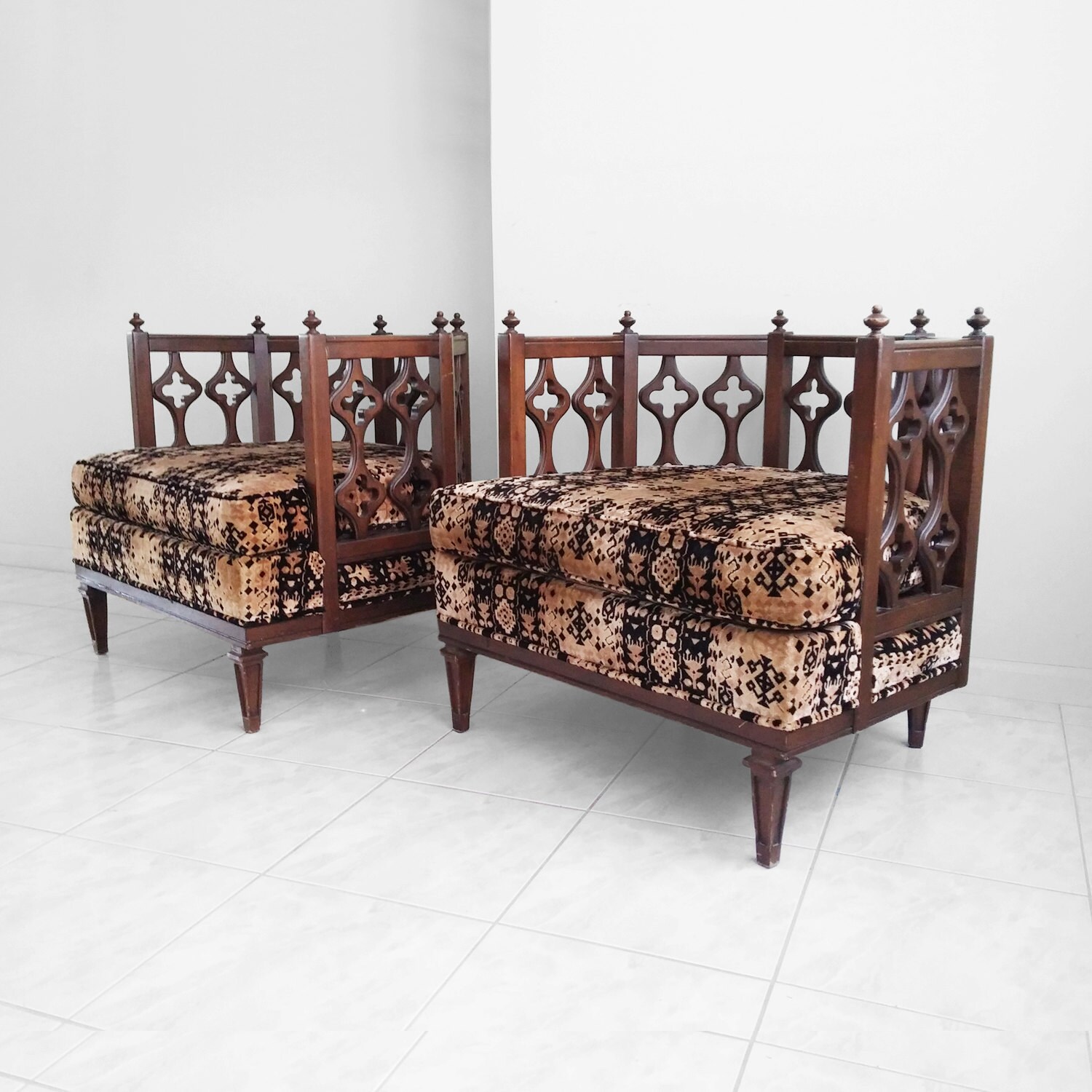2 mid century MEDITERRANEAN lattice back lounge chairs – Haute Juice