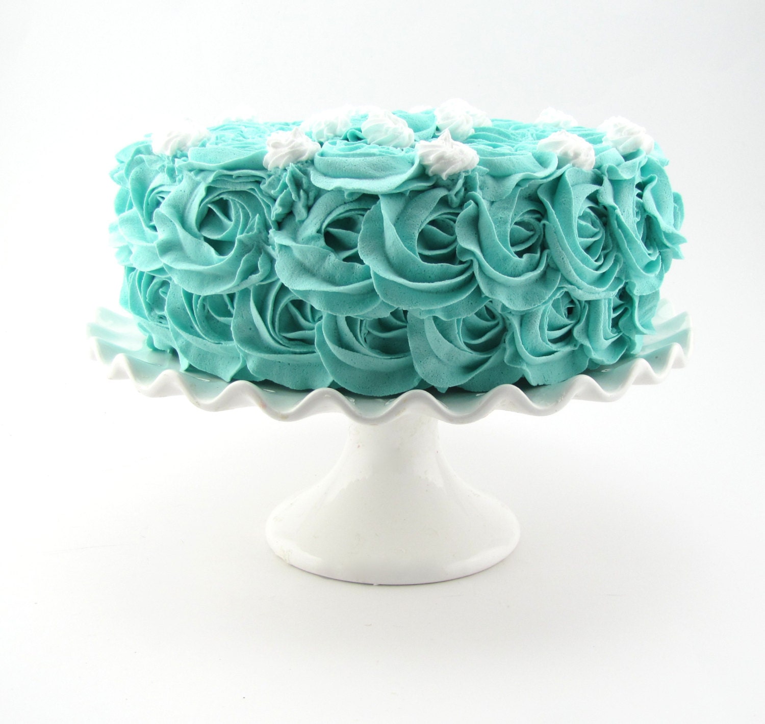 Rosette Fake Cake Turquoise Frosting Approx. 9.25 to