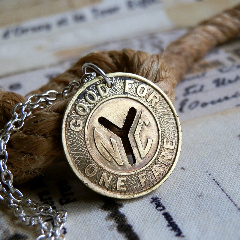NYC Subway Y token vintage New York City, token pendant, coolvintage ...