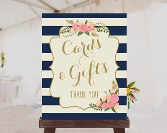PRINTABLE Wedding Gift Table Sign // Cards and Gifts Sign // Nautical ...