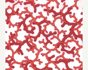 SALE Beacon Cove Fabric by Paul Brent for Moda, 1 Yard Cut, Coral Print ...