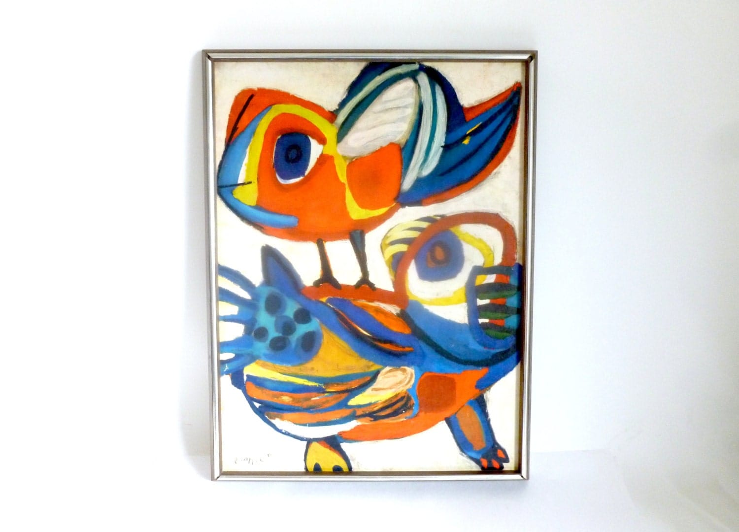 Mid Century Cobra Movement Avant-Garde Framed Art Print of