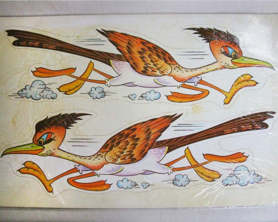 2 Vintage 1970s Roadrunner Vinyl Decals for Cars Trucks