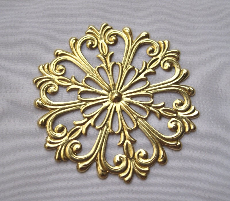 6pcs Flower Filigree Golden Chrysanthemums Stamping Filigree