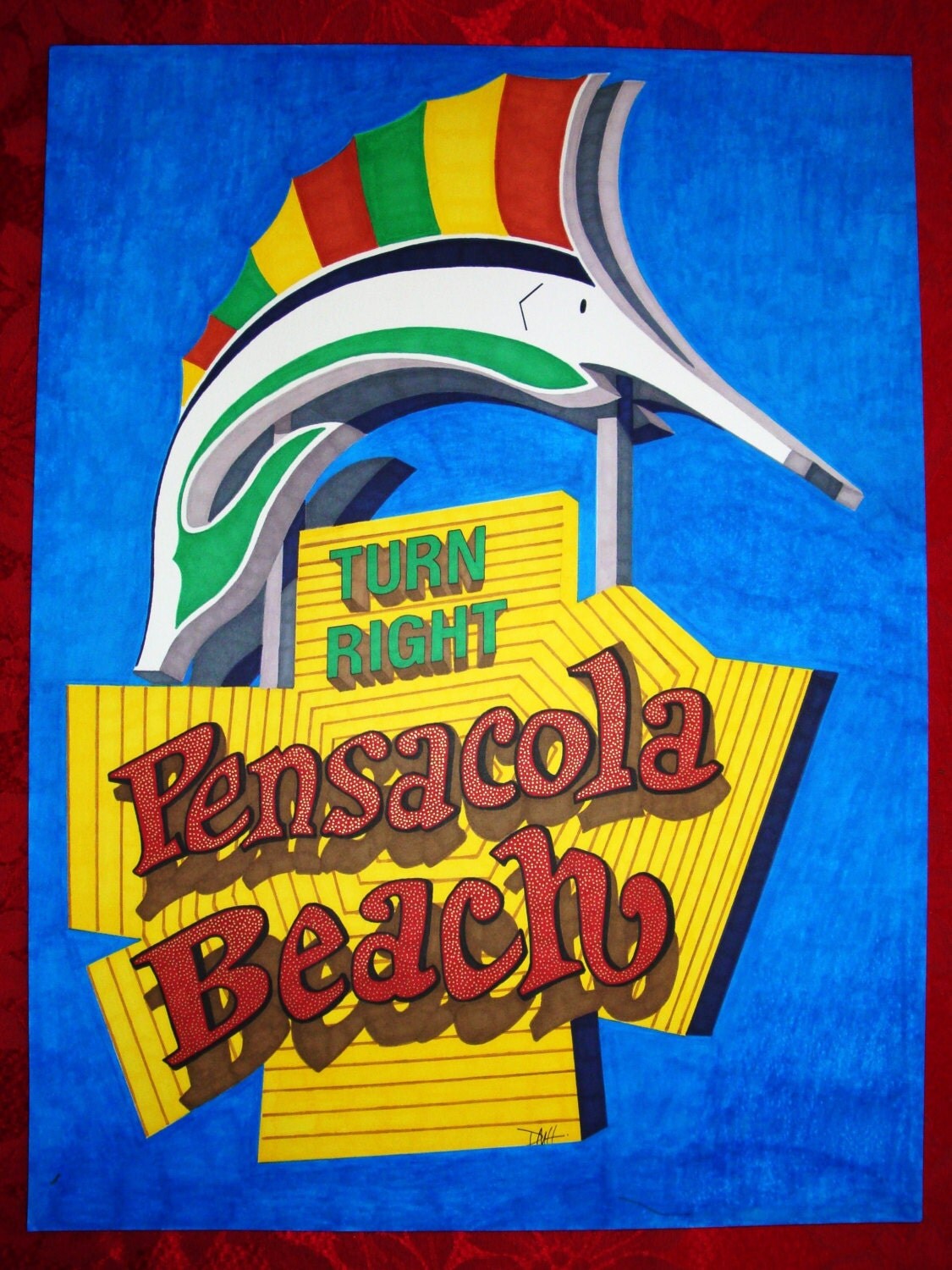 Pensacola Beach Sign Print