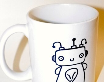 Robot mug | Etsy