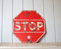 Popular items for vintage stop sign on Etsy