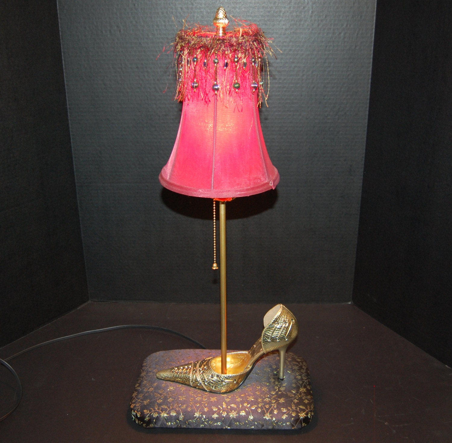 Table Lamp High Heel Shoe Light Upcycled One of a Kind Bedroom