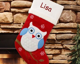 Items similar to Customize your own Owl Christmas Stocking Choose your ...